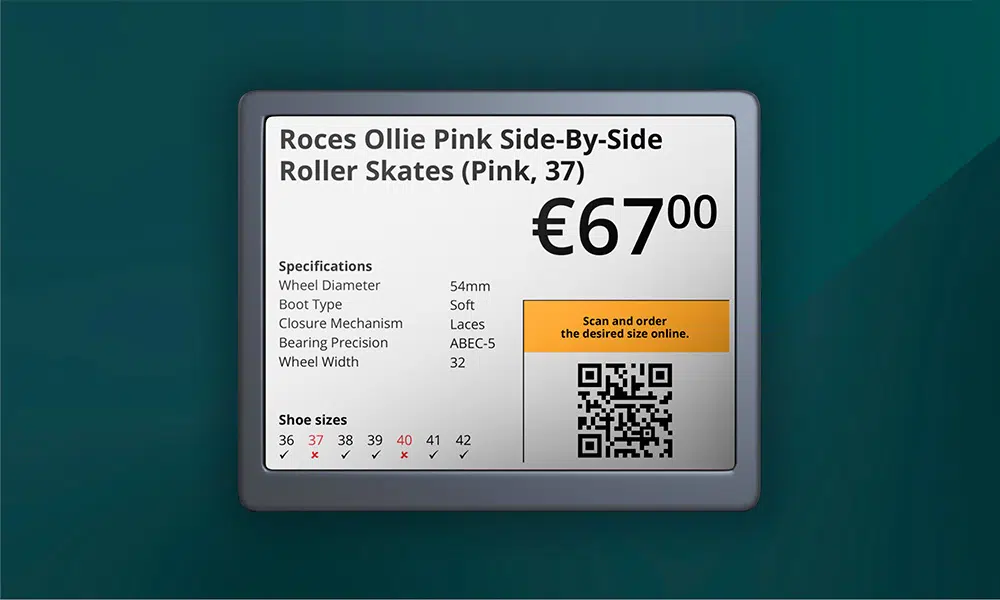 Size info with electronic shelf labels - Delfi Technologies